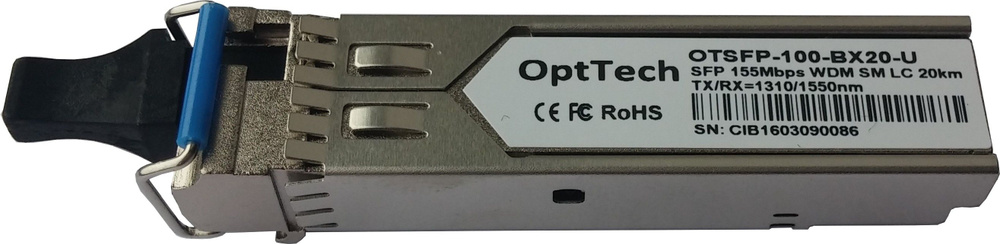 Трансивер модуль SFP, 155Mbps, WDM, TX/RX 1310/1550nm, SM, LC, 20km ...