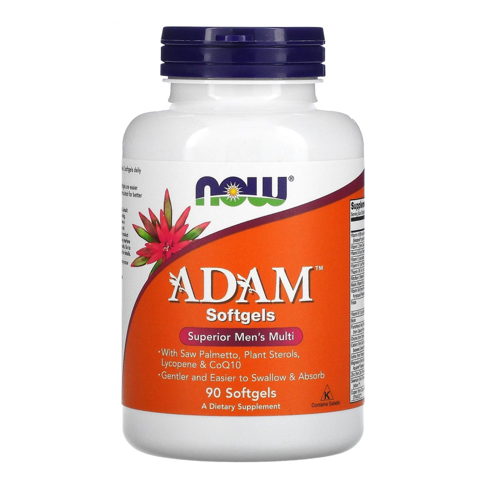 NOW Foods ADAM, мужские витамины АДАМ, 90 софтгель капсул ...