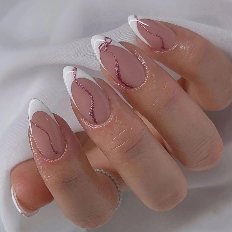 накладные ногти с клеем 24 шт миндалевидной формы купить на Ozon по низкой цене 1357314148