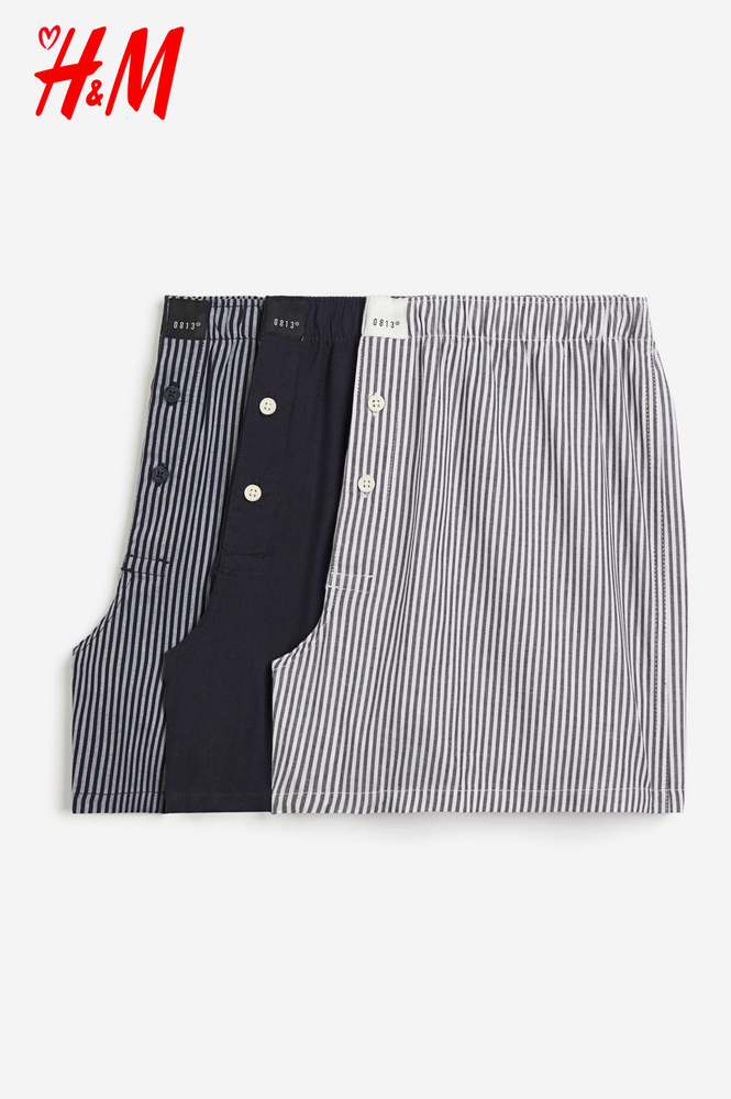 Комплект трусов боксеры, шорты H&M Basic, 3 шт - купить с доставкой по выгодным ценам в интернет ...