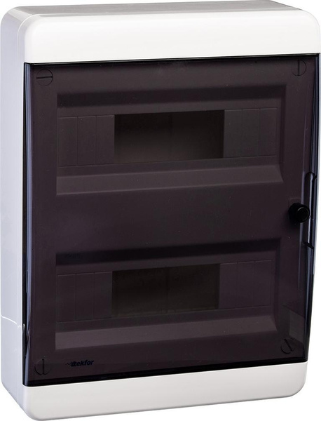 Щит навесной серия Tekfor (Текфор) ЩРН-П-24 IP41 24 модуля, черная прозрачная дверь купить на ...