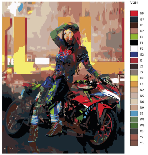 Картина по номерам V-254 "Киберпанк Cyberpunk 2077. Ода Сандаю (Oda ...