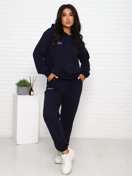 Костюм спортивный Женский GENJO Повседневный темно-синий, размер 48 Хлопок Альпинизм, Беговые ...