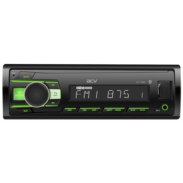 Автомагнитола, магнитола для авто ACV AVS-918BG зеленая подсветка, 1din, Bluetooth, USB, AUX ...