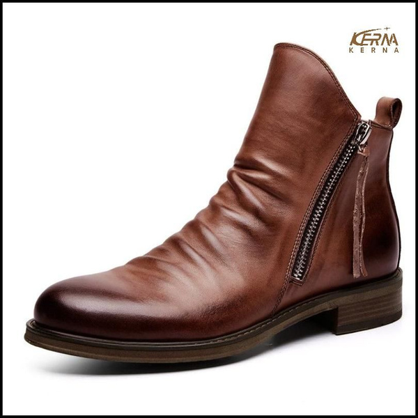 Сапоги Мужской KERNA полусапоги, размер 48 коричневый Городошный спорт Демисезон Платформа Китай ...