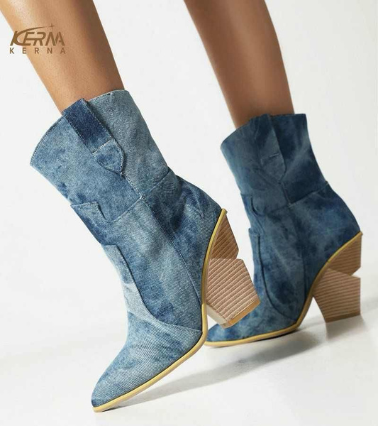 Казаки Женский, Девочки KERNA, размер 38 синий Демисезон Каблук Томаса Китай Без застёжки купить ...