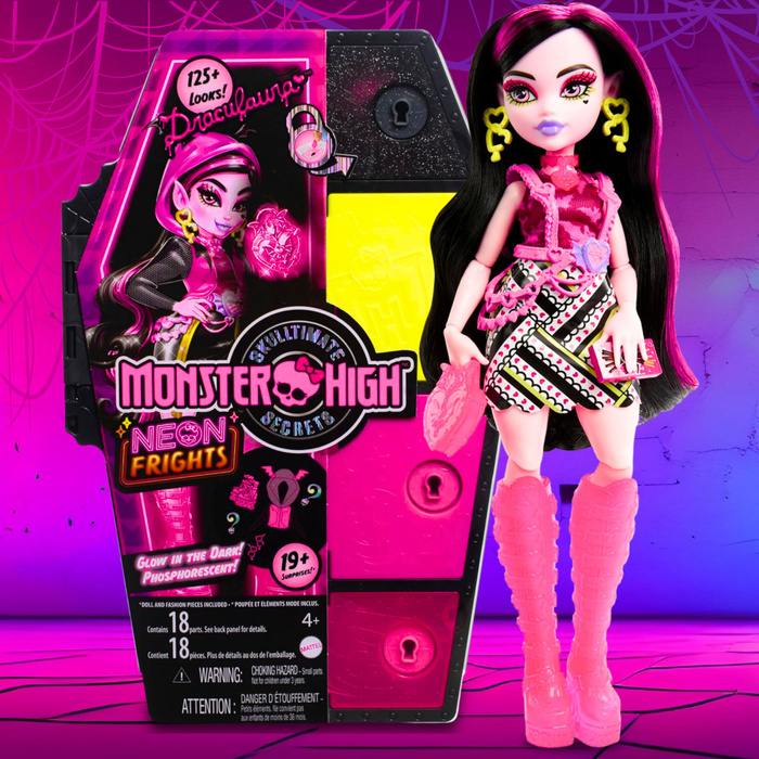 Кукла Монстер Хай Неон Дракулаура Skulltimate Secrets Neon Frights ...