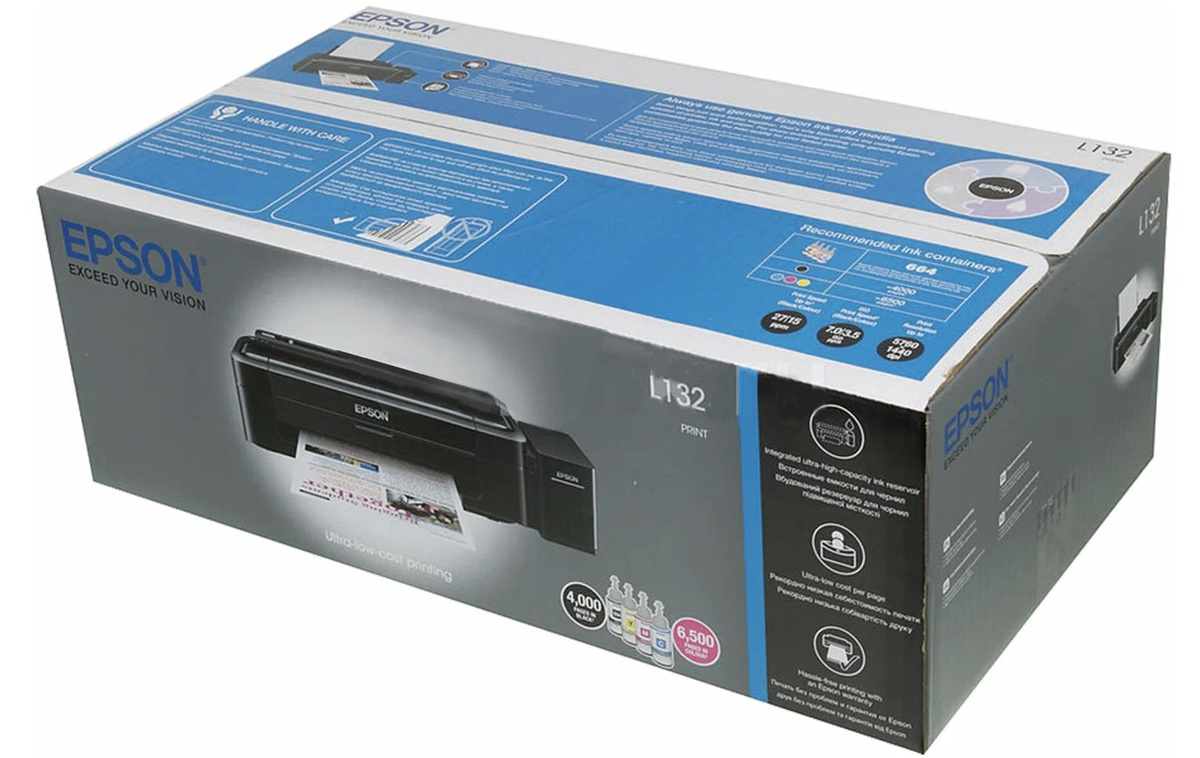 Epson Принтер струйный L132 (Русская версия)+ Набор чернил для СНПЧ ...