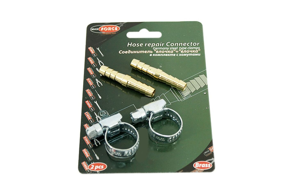 Соединитель ROCKFORCE елочка+елочка 6мм x 6мм 2 штуки + хомуты купить ...