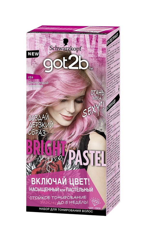 Набор для тонирования волос Шокирующий розовый Schwarzkopf Got2b Bright ...