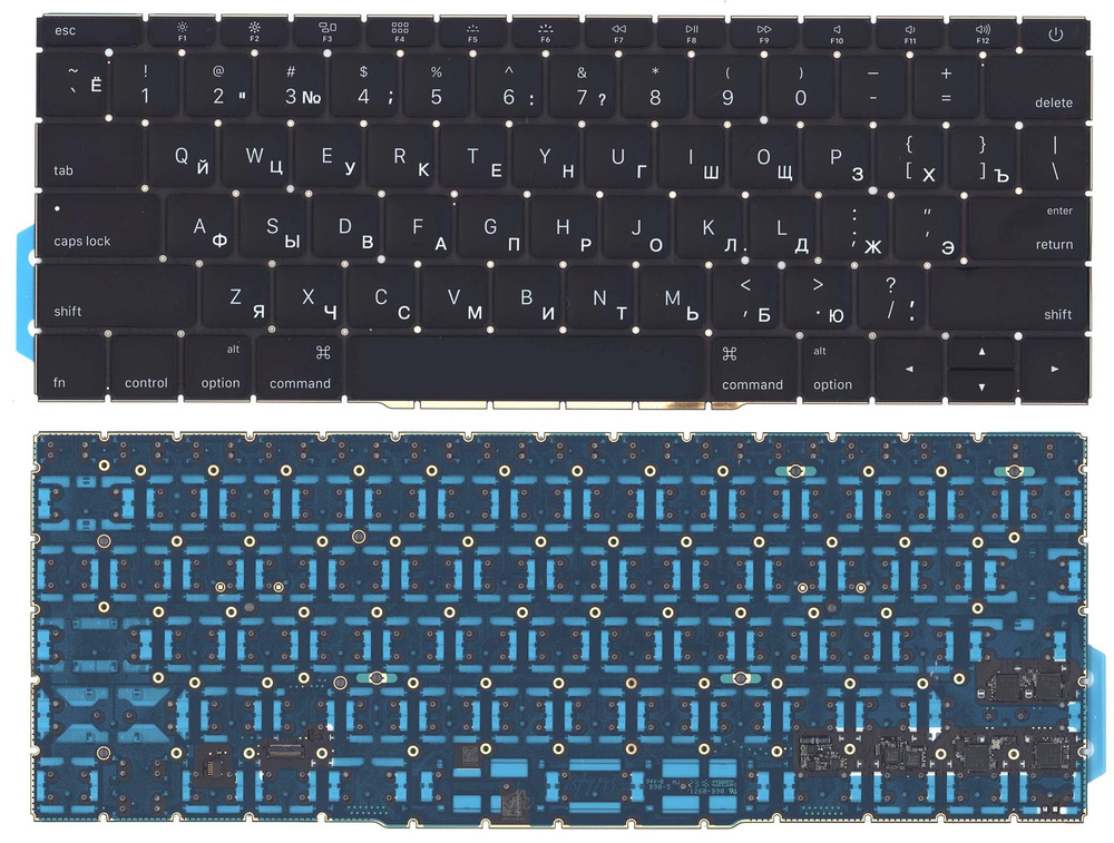 Клавиатура для ноутбука MacBook Pro 13 Retina A1708 черная плоский ...