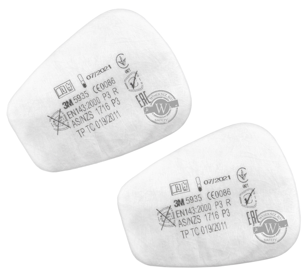 Противоаэрозольный фильтр / предфильтр 3М 5935 ( P3 R) для угольных ...