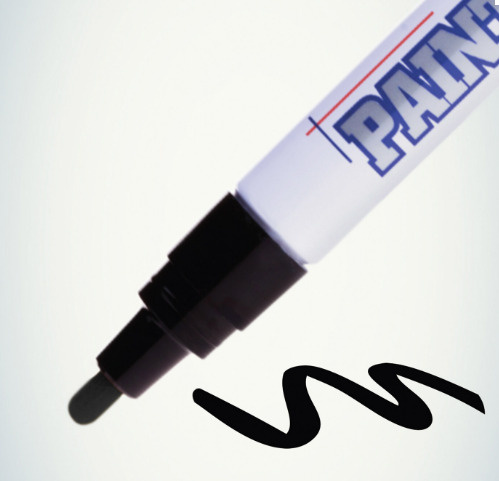 Маркер-краска лаковый (paint marker) MUNHWA, 4 мм, ЧЕРНЫЙ, нитро-основа, алюминиевый корпус, PM ...