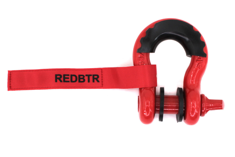 Скоба буксировочная redBTR Шакл буксировочный 20 мм 3/4" с полиуретановой вставкой усиленный (5 ...