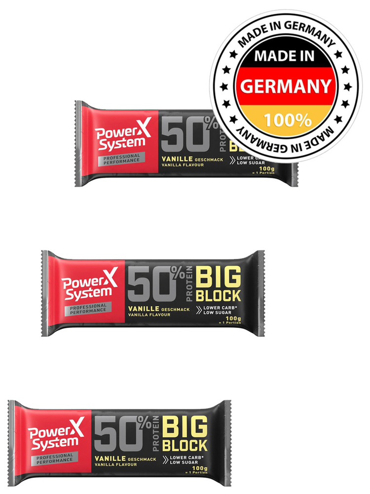 Протеиновый батончик с 50г белка / Power System Big Block Protein Bar ...