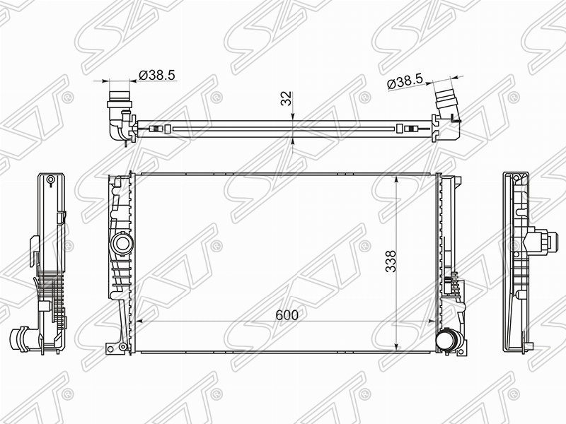 Радиатор BMW 1Series 1119 3Series 1119 4Series 1320 - SAT арт. BW00011 ...
