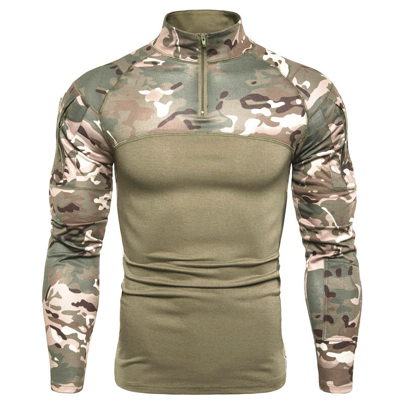 Мужская тактическая футболка с длинным рукавом Slim Fit Camouflage ...