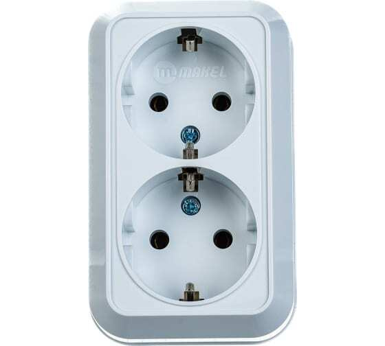 Розетка двойная MIMOZA наружная с заземлением белая (45182) - купить по ...