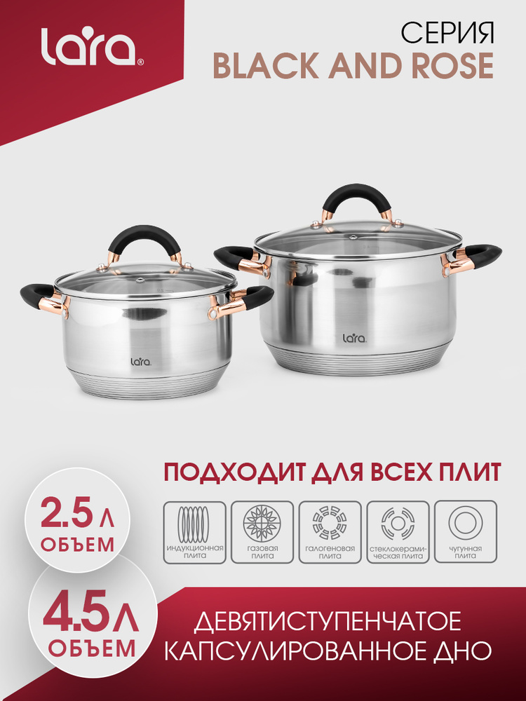 Набор посуды кастрюль из нержавеющей стали LARA LR02-116 - купить с ...