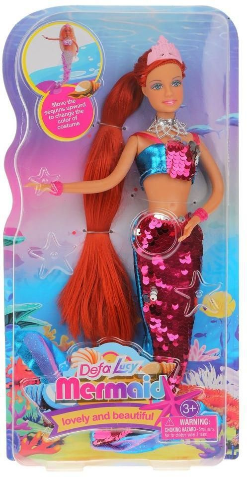 Игровой набор Defa Lucy Русалка, кукла Barbie, сюжетно-ролевая игрушка ...