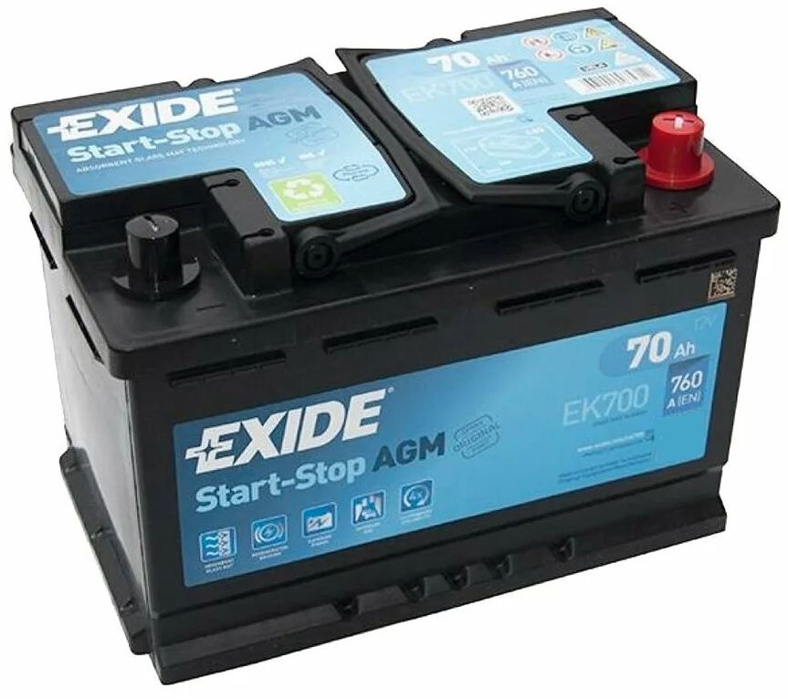 Аккумулятор автомобильный EXIDE Start-Stop AGM EK700 6СТ-70 Обр. купить ...