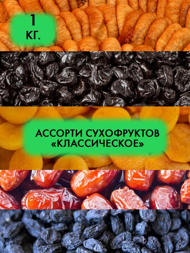 Ассорти сухофруктов. Инжир, курага, чернослив, финик, изюм - купить с ...