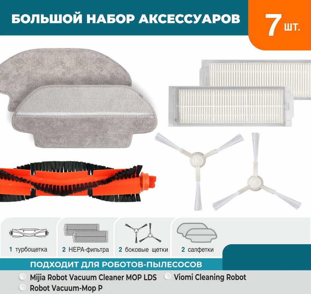 Набор аксессуаров белый для робот-пылесоса Xiaomi Robot Vacuum S10 S12 ...