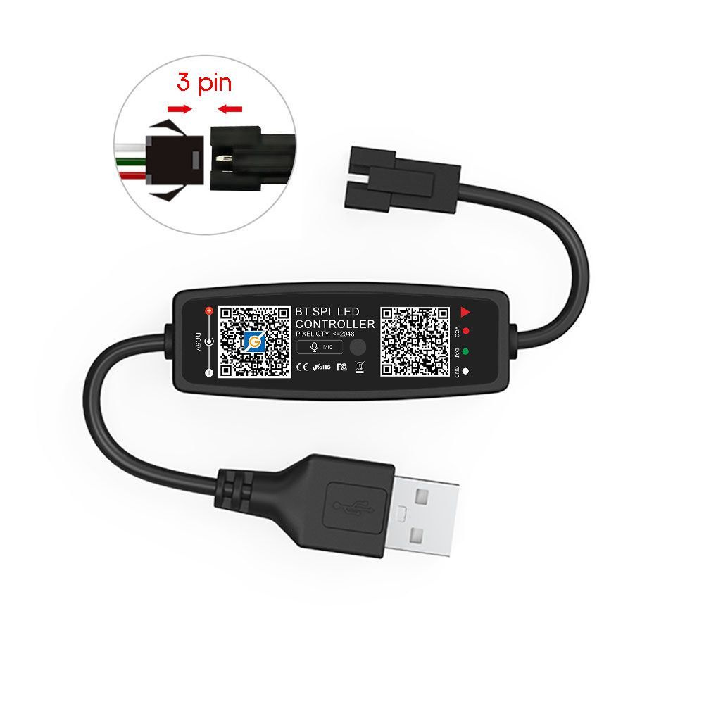 LED контроллер USB 5В (Bluetooth, RGB) Огонек OG-LDL43 - купить с ...