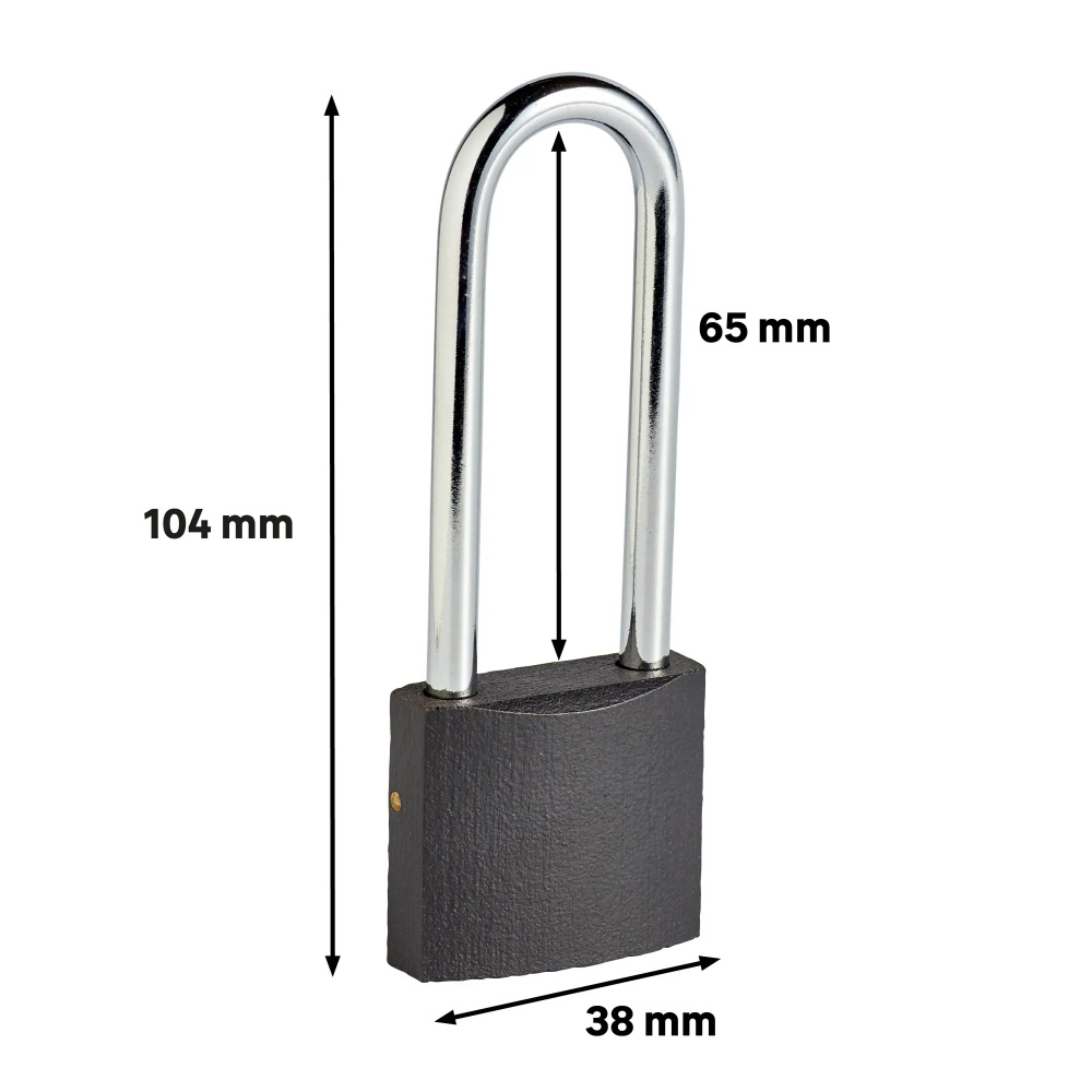 Замок навесной с длинной дужкой 38x33мм, чугун - купить по низкой цене ...