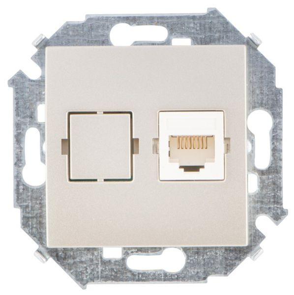 Simon 15 Шампань Розетка компьютерная 1-ая RJ45 кат.5е, 1591598-034 ...