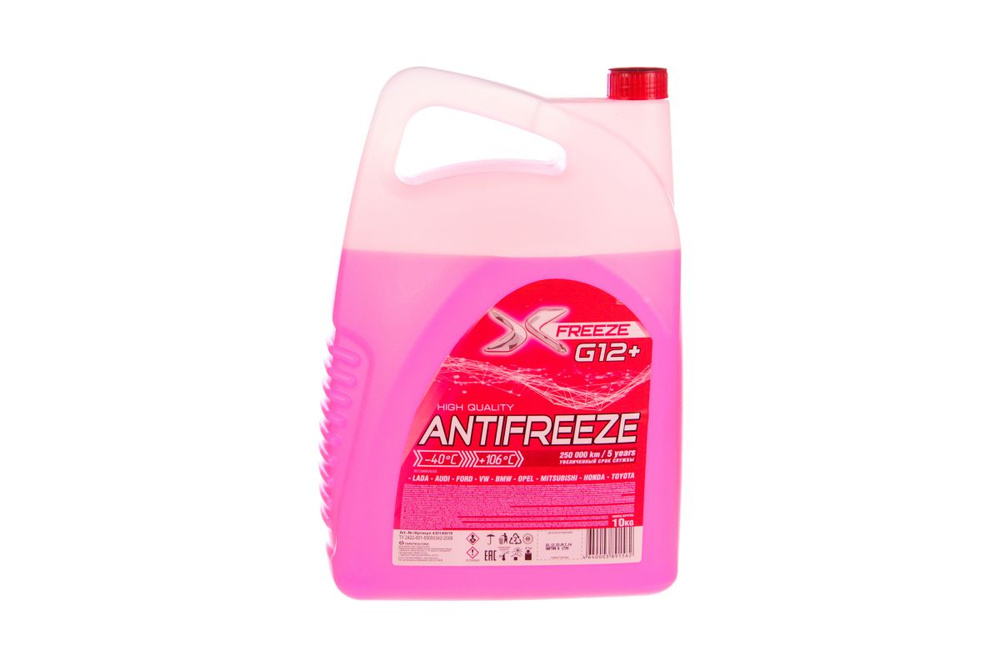 Антифриз X-Freeze Антифриз (красный) X-Freeze G12+ (-40) п/э кан.10 кг ...