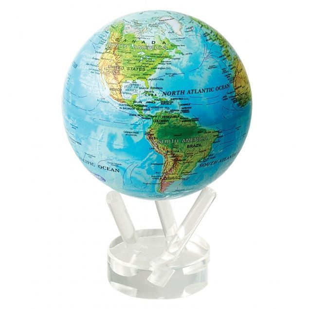 Самовращающийся глобус MOVA GLOBE d12 см с общегеографической картой ...