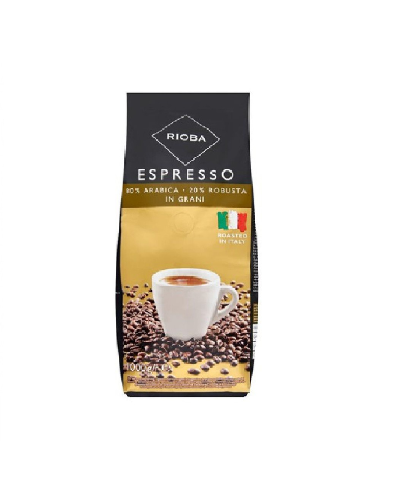 RIOBA Кофе в зернах натуральный жареный 80:20, 1кг - купить с доставкой ...