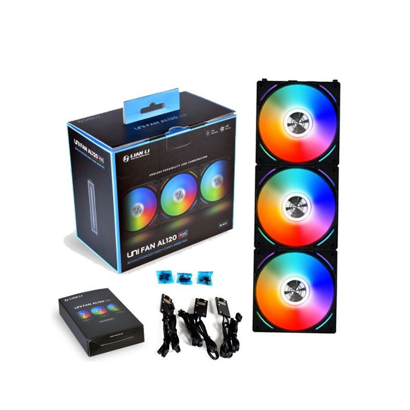 Lian Li UNI Fan AL 120 Вентилятор RGB, цепочка хризантемы без кабеля ...