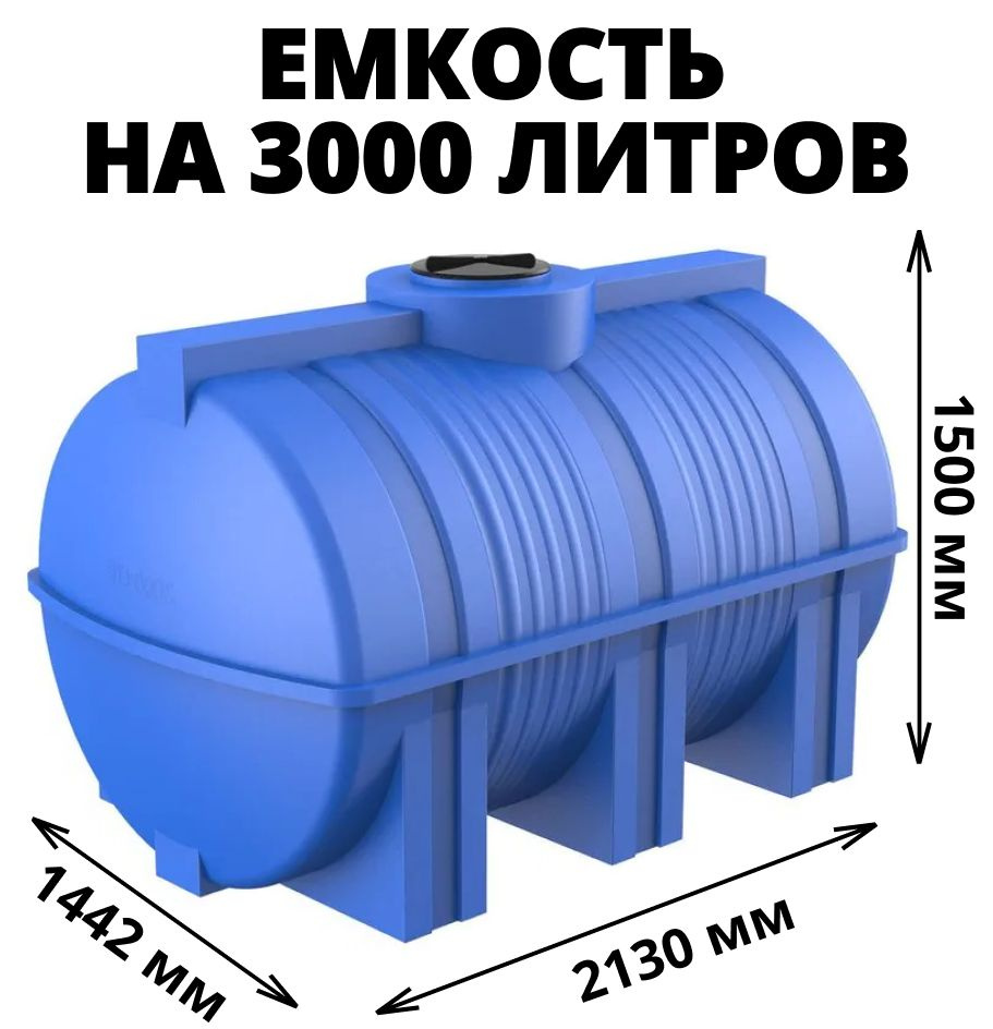 Емкость (бак, бочка) на 3000 литров для питьевой и технической воды ...