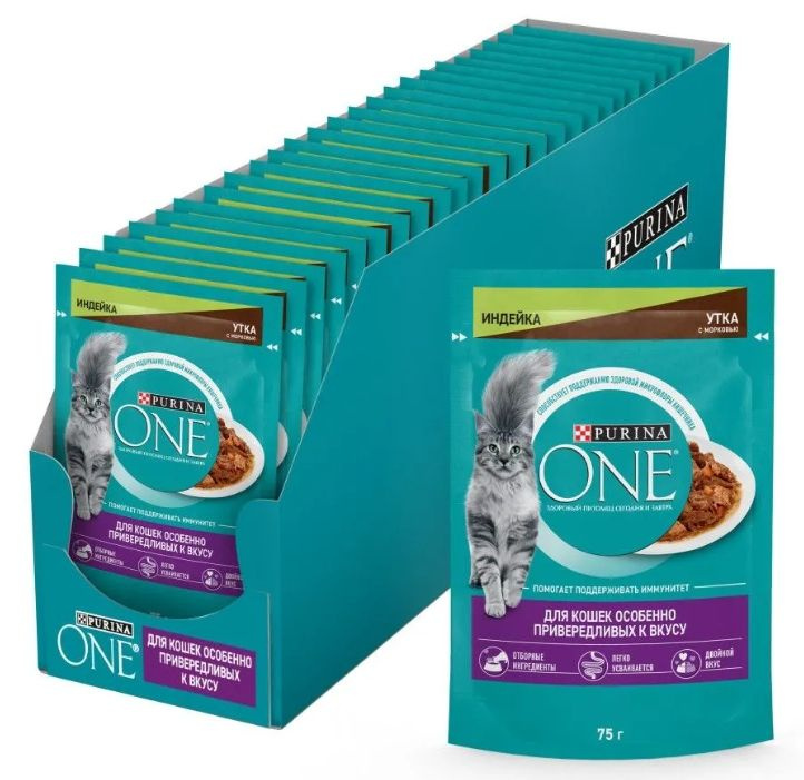 Purina ONE Влажный корм для для взрослых кошек, особенно привередливых ...