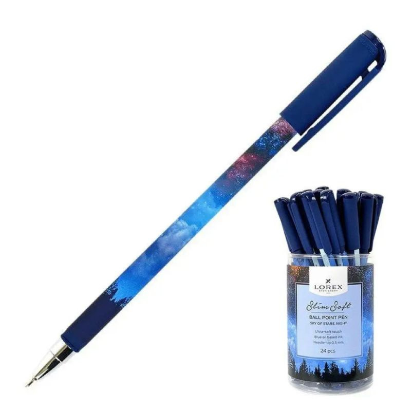 Ручка масляная LOREX SKY OF STARS NIGHT серия Slim Soft, круглый ...