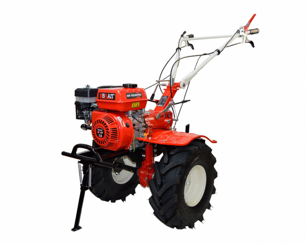 Мотоблок BRAIT BR-105WPRO ШК(170F/7л.с.,3F/1R,ВОМ 14мм,120х30см,с фрезами,колеса 19/7х8,валS23 ...