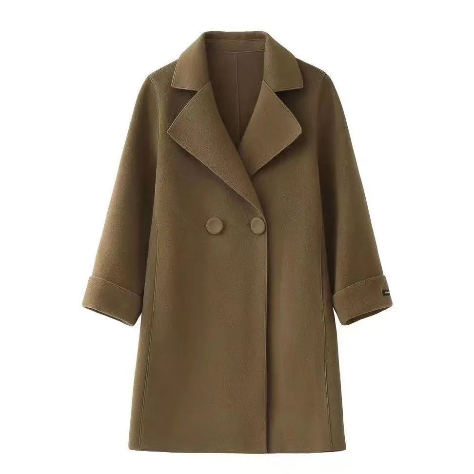 Пальто Max Mara, На любой сезон, размер L, цвет темно-зеленый ...