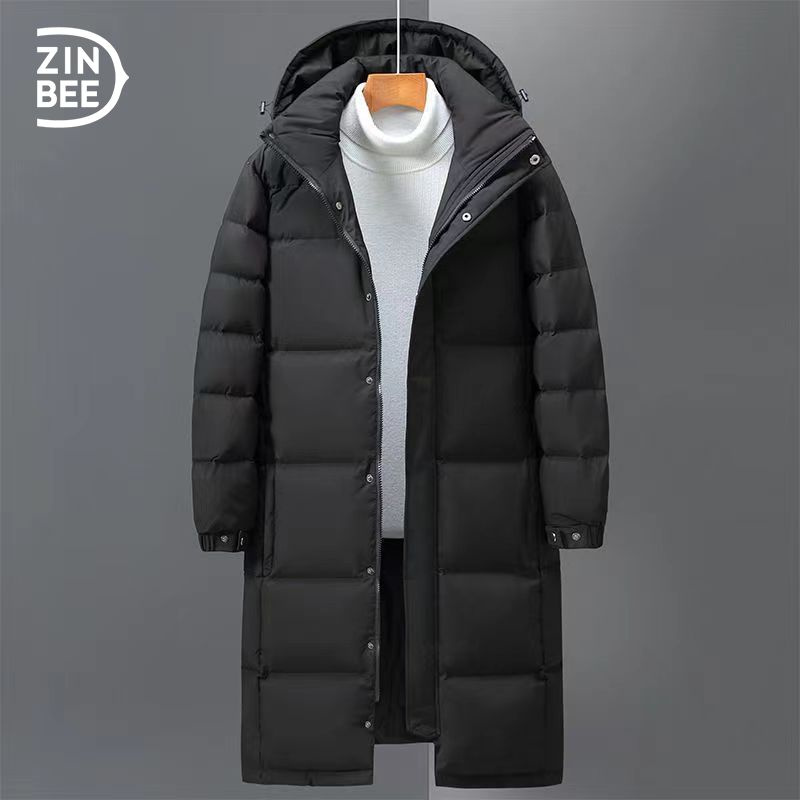 Пуховик Мужской ZinBee Капюшон, Воротник прозрачный Полиэстер, размер 52 Длинный Зима Синтепух ...