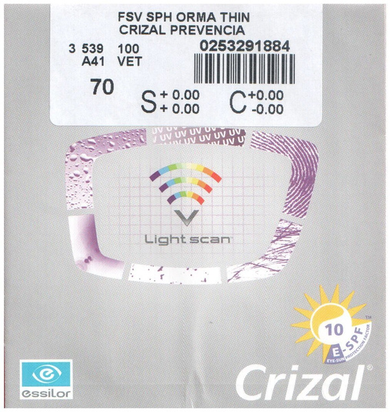 Линза для очков 1.5 Orma Thin Crizal Prevencia купить на OZON по низкой цене (582895812)