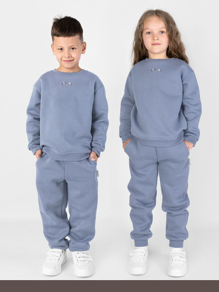 Комплект одежды Мальчики, Девочки Bossa Nova Повседневный, Спортивный синий, размер 122 Футер ...