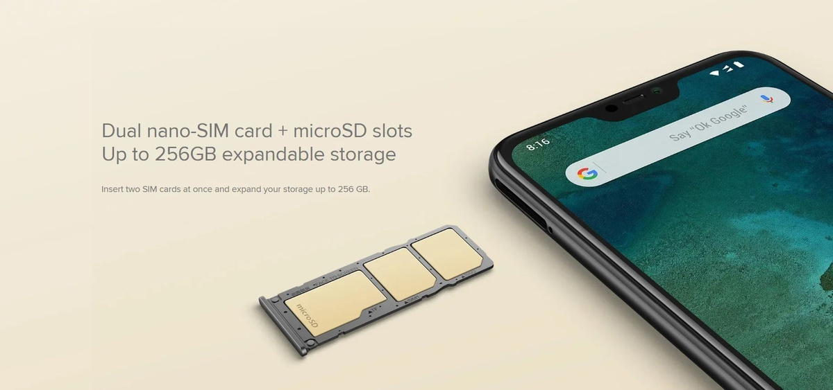 Смартфон Xiaomi Оригинальный 6 Pro 4гб 64гб Snapdragon 625 пикселей 4000 mAh аккумулятор Двойной ...