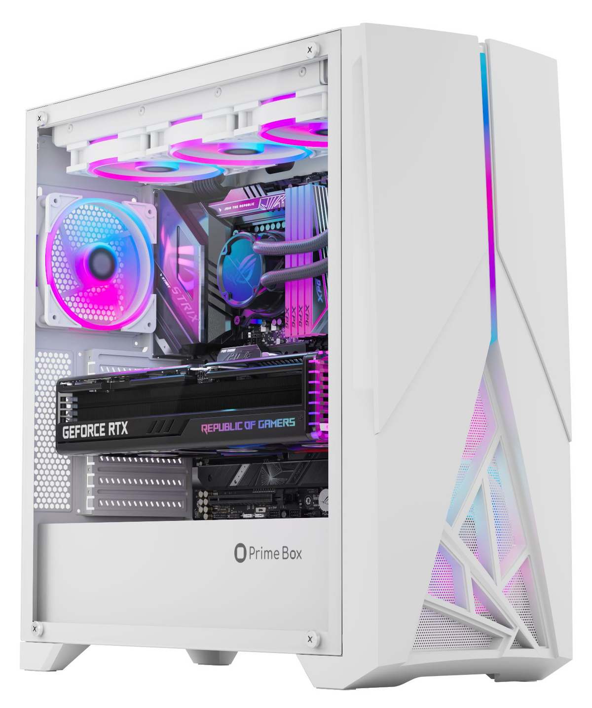 Корпус игровой Prime Box PREDATOR V9 White + закаленное стекло + RGB ...