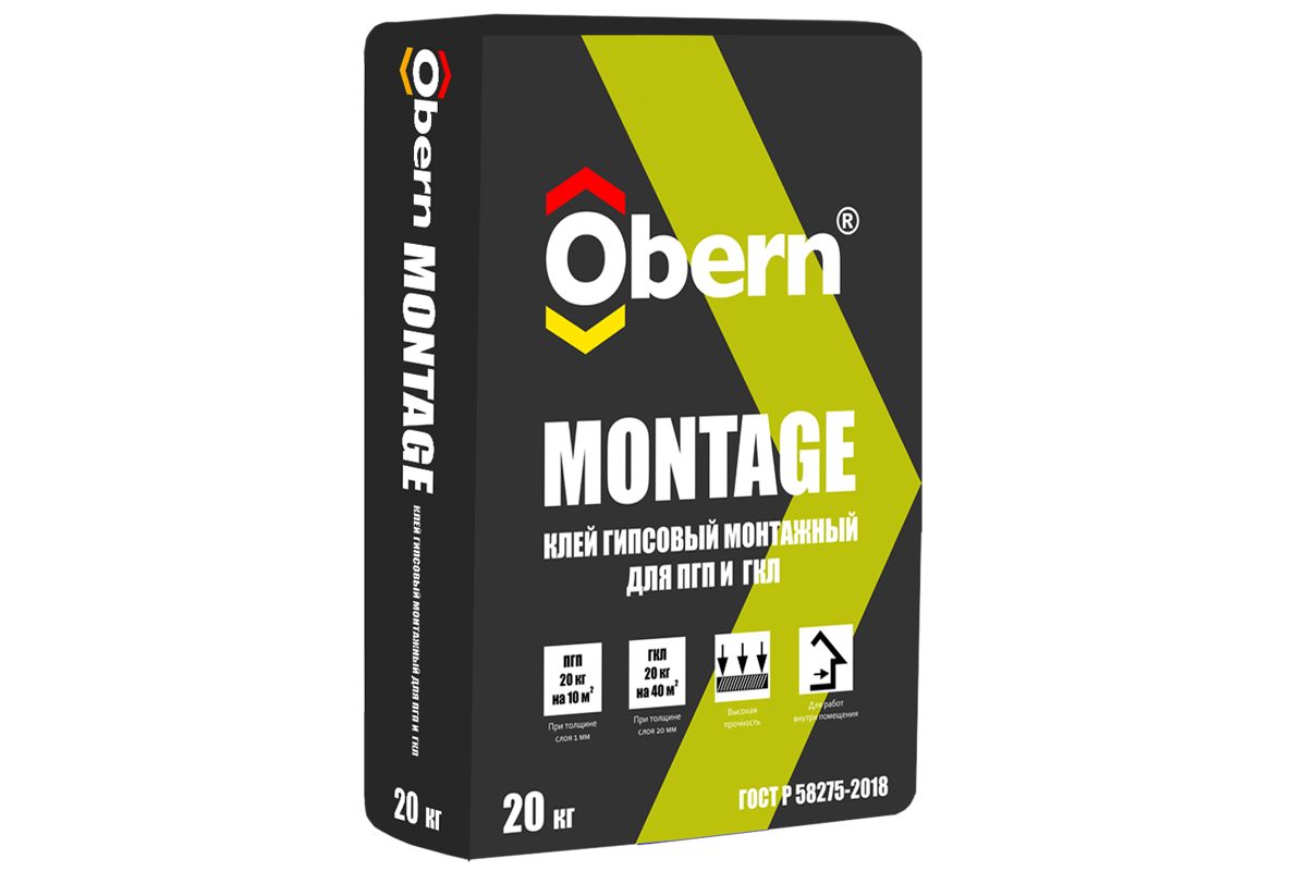 Клей для ПГП MONTAGE OBERN, 20 кг купить на OZON по низкой цене (729873799)