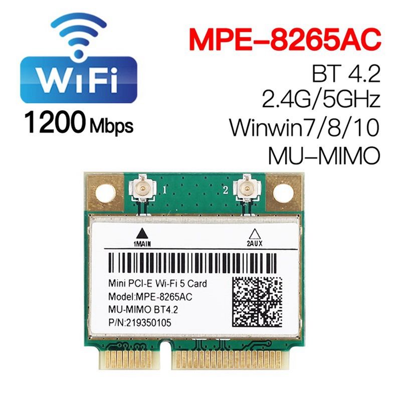 (D R I T) -8265AC Wireless Half Mini PCI-E Wifi Card PCIe Сетевая Карта ...