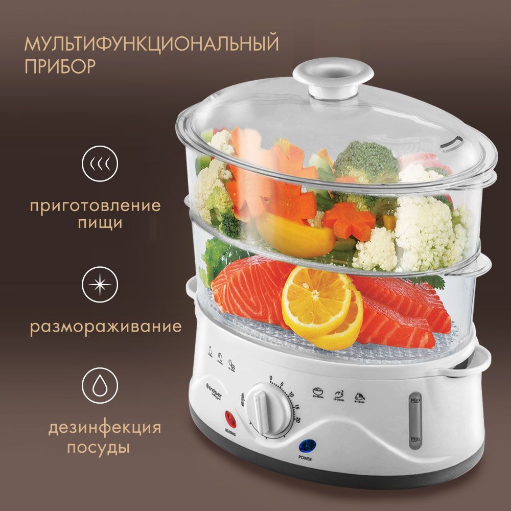 Пароварка электрическая Endever Vita 176, vita-176, 2 чаши с ...