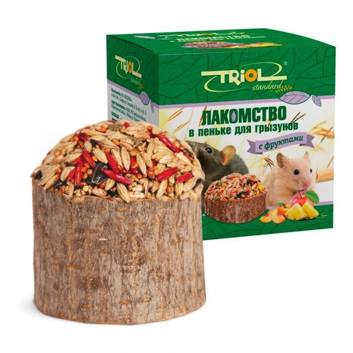 Triol лакомство для грызунов в пеньке с фруктами 70гр - купить с ...