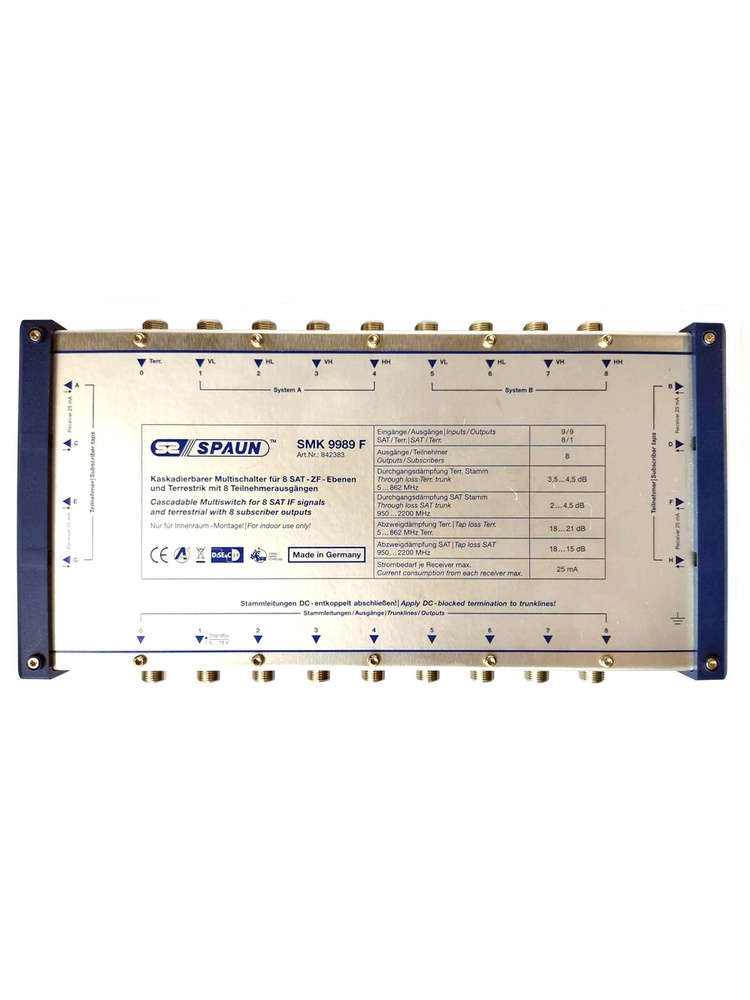 Мультисвитч 9x8 Spaun SMK 9989 F - купить с доставкой по выгодным ценам ...