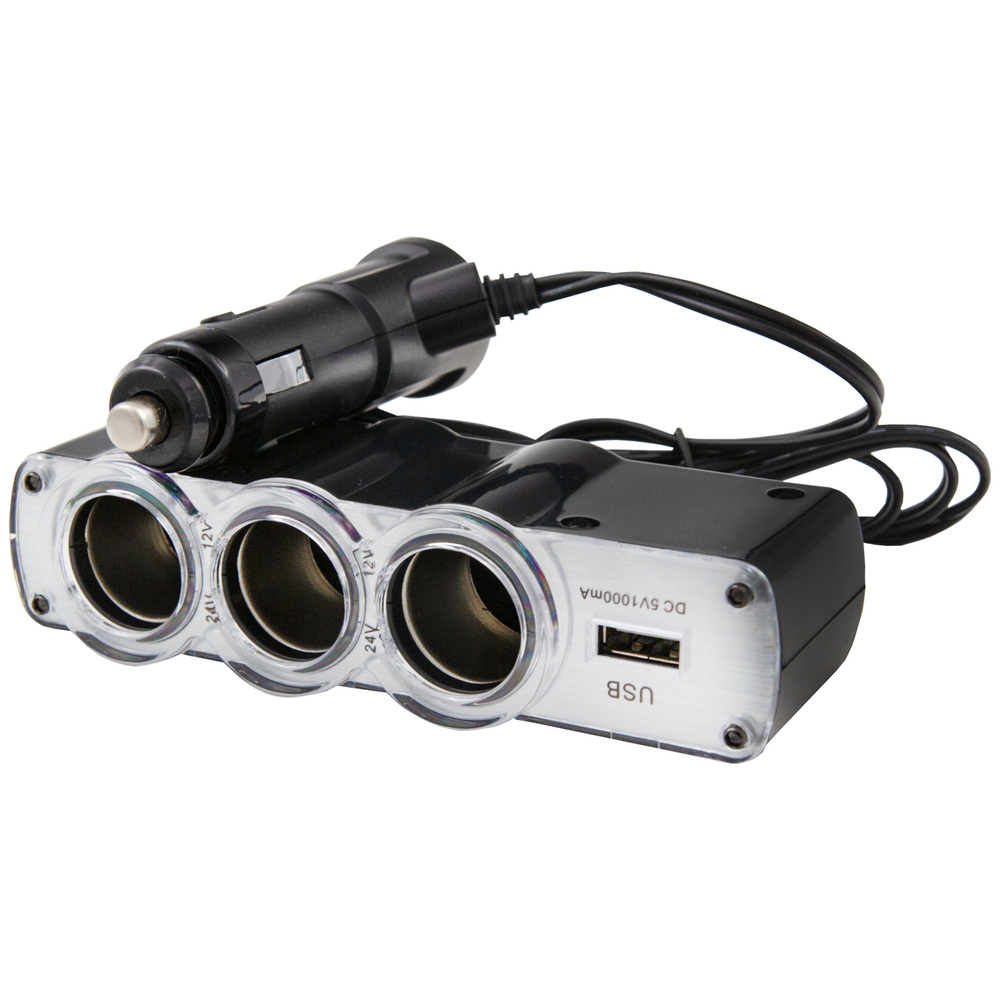 Разветвитель прикуривателя AVS 12/24V (на 3 выхода + USB) купить по низкой цене с доставкой и ...